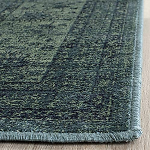 SAFAVIEH Vintage Collection Area Rug - 8' x 10', Blue & Multi, Oriental Traditional Distressed Viscose Design, Ideal for High Traffic Areas in Living Room, Bedroom (VTG158-2220)