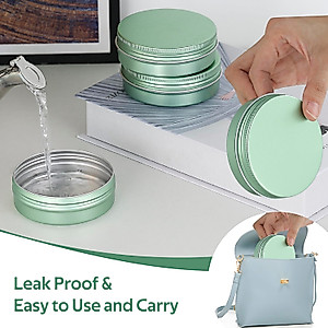YQ 24 Pack 4 oz Tins Aluminum Metal Tins with Lids Empty Round Salve Tins Container Food Storage Container 4oz Tins with Lids for Salve,Cosmetic, Lip Balm,Candle,Candy(Green), 24004