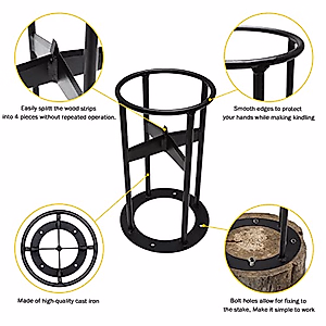 PIRIPARA Firewood Splitter Kindling Wood Splitting, Manual Log Wood Splitting Tool, 4 Parts at One Time Wood Splitter Cutter for 8.7" Diameter Wood