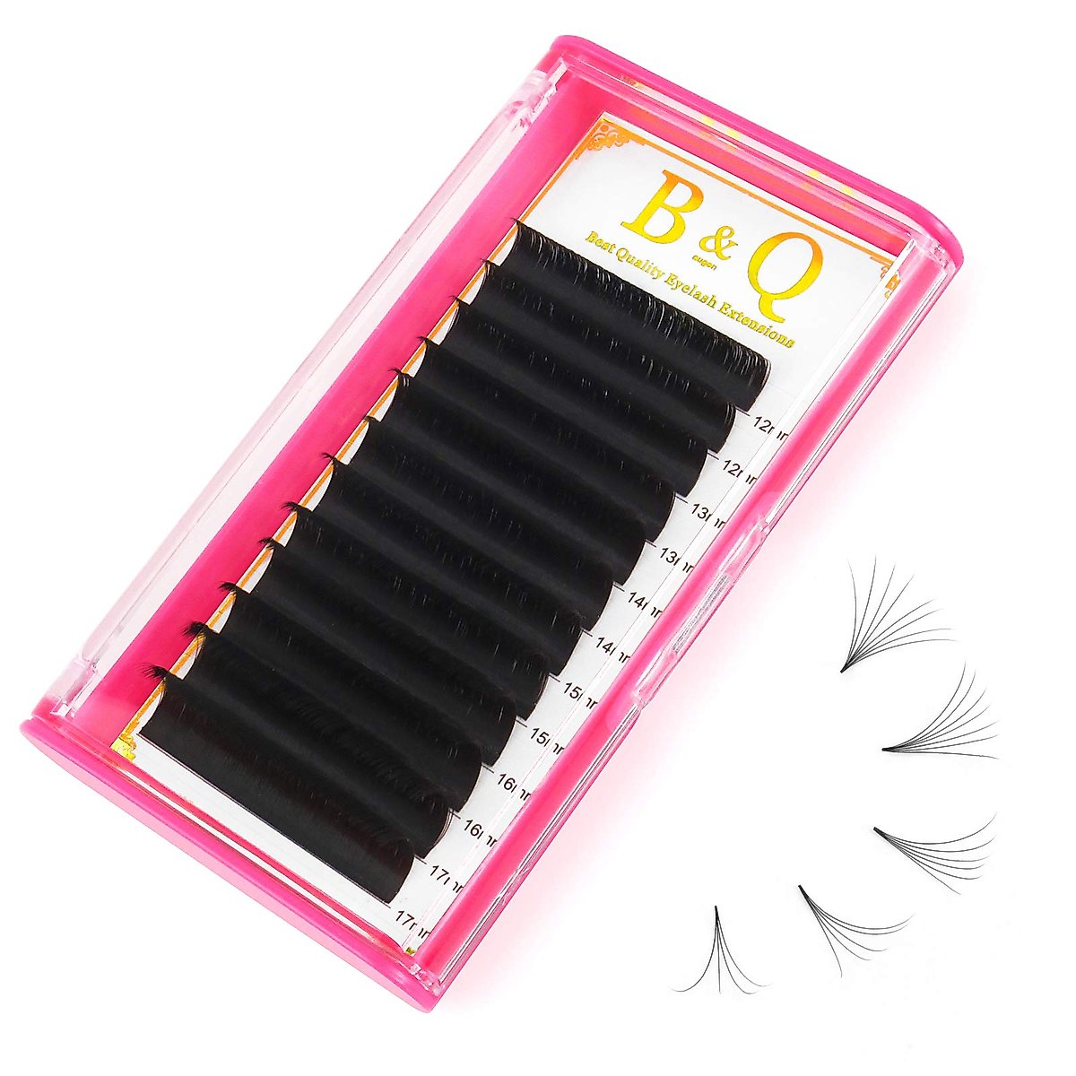 Eyelash Extension C CC D DD curl Easy Fan Volume Lashes .03 .05 .07 .10 Eyelash Extensions Blooming Self Fanning Volume Lash Extensions 9 to 25mm (D-0.07,12-17mix)