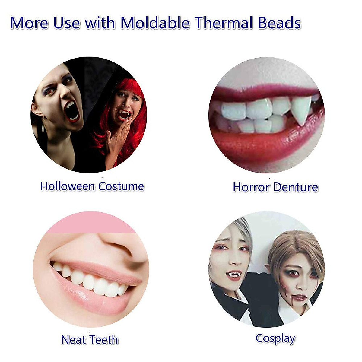 Multi-functional Temporary Tooth Repair Kit Moldable Thermal Fitting Beads for Snap On Instant and Confident Smile Denture Adhesive Fake Teeth Cosmetic Braces Veneer