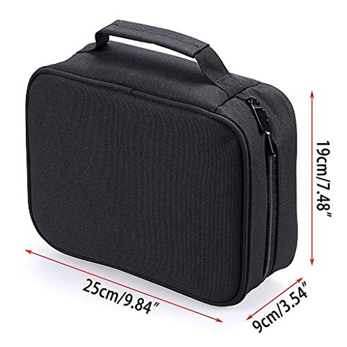 BTSKY Double-Ended Art Marker Carrying Case Organizer for Lipsticks-40 Slots Canvas Zippered Markers Storage(Black)