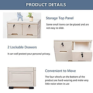 ZHFEISY Drawer Cabinet Plastic 6 Drawers Dresser Closet Organizer with Wheels Rolling Storage Dresser Cabinet 66lbs Load-Bearing Capacity for Clothes Playroom Bedroom