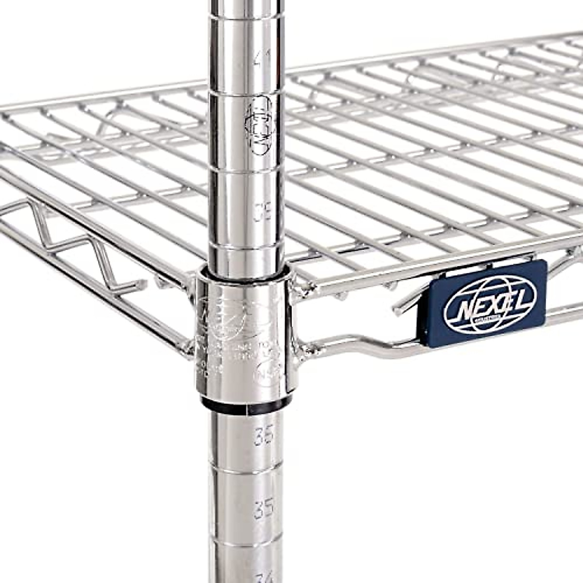 Nexel 18" x 24" x 63", 4 Tier Adjustable Wire Shelving Unit, NSF Listed Commercial Storage Rack, Chrome Finish, leveling feet