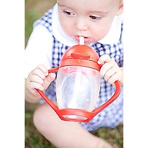 Lollaland Weighted Straw Sippy Cup for Baby: Lollacup - MADE IN THE USA - Transition Kids, Infant & Toddler Sippy Cup (6 months - 9 months) | Shark Tank Products | Lollacup (Bold Red)