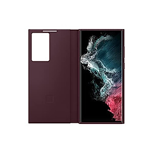 Samsung Galaxy S22 Ultra S-View Flip Cover, Protective Phone Case, Tap Control, Cutting Edge Design, US Version, Burgundy, (EF-ZS908CEEGUS)