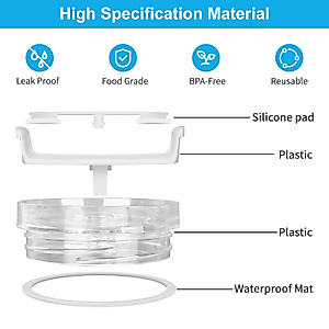 Clear Tumbler Lid Fit for Stanley 40 oz Cup, Replacement Tumbler 40oz Lid, Spill Proof Splash Resistant Covers for Stanley Quencher Tumbler and More Coffee Mugs, 2 Packs (Clear White)