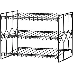 Collections Etc Can Storage Organizer Rack, 3-Tier Storage and Space Saving Pantry or Kitchen Solution, Black