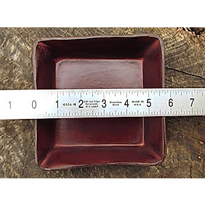 3rd Anniversary Leather Tray. Distressed Leather Valet with Heart.