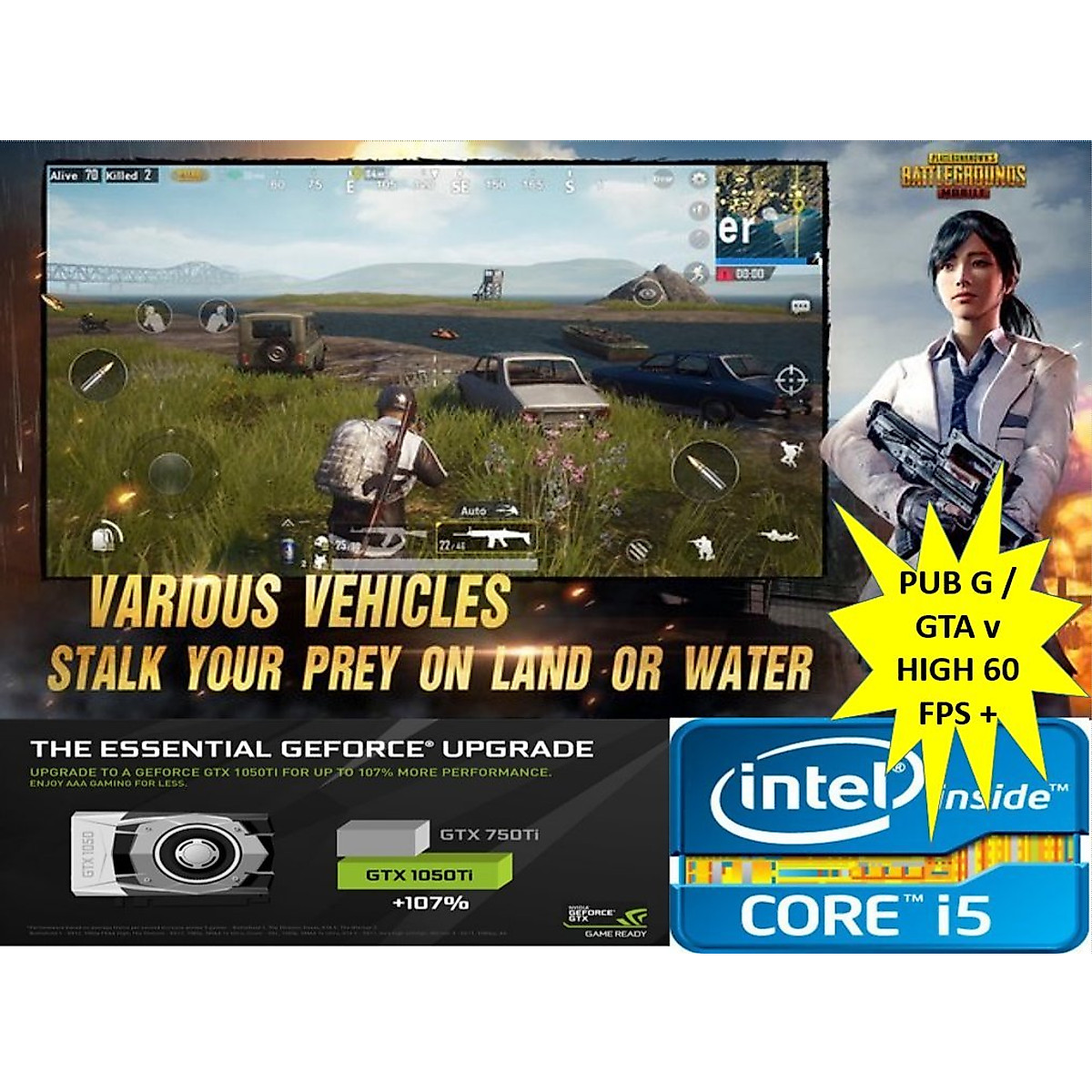 GAMEPOWER L@@K L@@K Gaming Desktop Cougar MX200 Super Fast 4.0GHz Turbo with GTX 750 Graphics Card