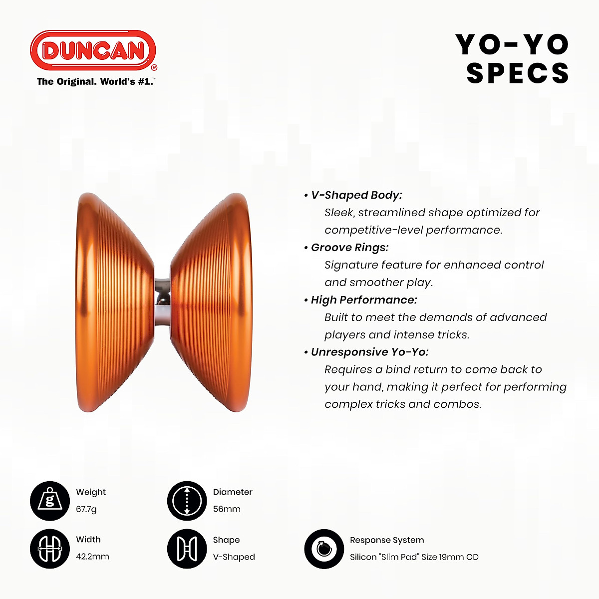 Duncan Toys Echo 2 Yo-Yo [Black], Unresponsive Pro Level Yo-Yo, Concave Bearing