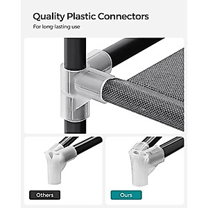 SONGMICS Portable Closet, Wardrobe Closet Organizer with Cover, 3 Hanging Rods and Shelves, 4 Side Pockets, 51.2 x 17.7 x 65.7 Inches, Large Capacity for Bedroom, Living Room, Gray URYG092G02