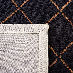 SAFAVIEH Chelsea Collection Area Rug - 6' x 9', Black, Hand-Hooked French Country Wool, Ideal for High Traffic Areas in Living Room, Bedroom (HK333B)