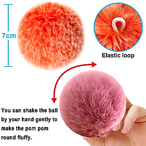 BQTQ 160 Pieces Keychain Pom Pom Tassel Set Fluffy Pom Pom Balls Key Ring Faux Fur Pom Pom for Hats Beanies Shoes Keychain DIY Projects