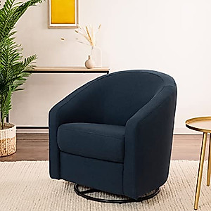 babyletto Madison Swivel Glider in Performance Navy Eco-Twill, Water Repellent & Stain Resistant, Greenguard Gold and CertiPUR-US Certified