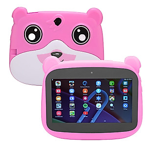 Acogedor Little Bear Shaped Kids Tablet, 7 Inch, Octa Core, 32GB ROM, 5000mAh Battery, 5G WiFi Dual Band, for Android 10.0, Dual Camera, IPS HD Display, Eyes Protection (US Plug)