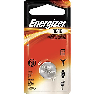 Energizer 2475594 Cr1616 Lithium Coin Cell Battery, 3 Volts