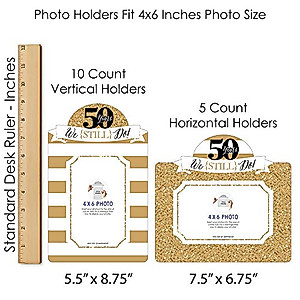 Big Dot of Happiness We Still Do - 50th Wedding Anniversary - Anniversary Party Picture Centerpiece Sticks - Photo Table Toppers - 15 Pieces