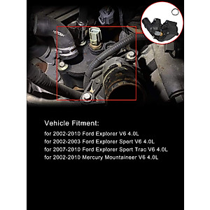2L2Z8592AA Coolant Thermostat Housing Assembly for Ford Explorer Sport Trac Mercury Mountaineer 4.0L 2002-2010 Part# 2L2Z8592BA with Gasket and Sensor