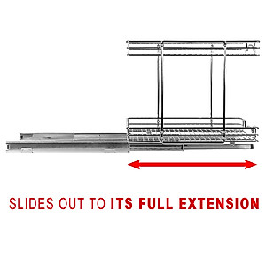 Hold N’ Storage 2 Tier Pull Out Cabinet Organizer Shelves – Heavy Duty Metal with 5 Year Limited Warranty -15"W x 21"D x 17-3/4"H