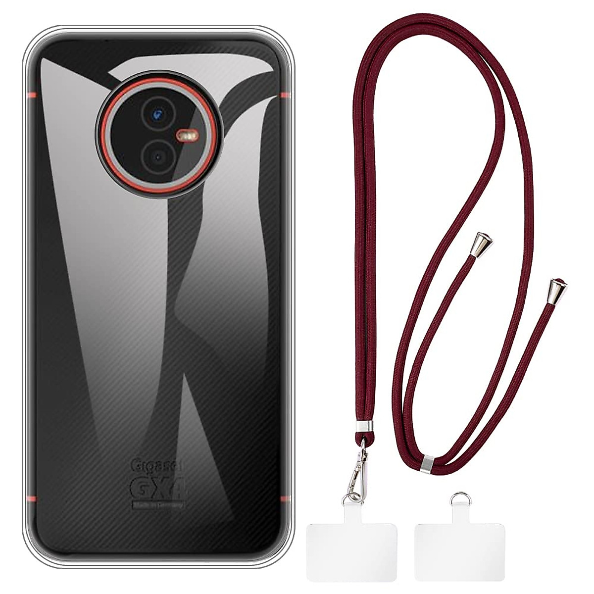 Shantime Gigaset GX4 Case + Universal Mobile Phone Lanyards, Neck/Crossbody Soft Strap Silicone TPU Cover Bumper Shell for Gigaset GX4 (6.1”)