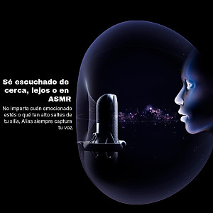 SteelSeries Alias USB Mic for PC — 3x Bigger Capsule for Gaming, Streaming and Podcasting — Sonar for Streamers Audio Software — AI Noise Cancelling — LED (Renewed)