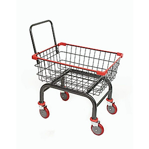 Heavy Duty Household & Commercial Charcoal Grey Cart with U- Handle (Red Trim) (Red)