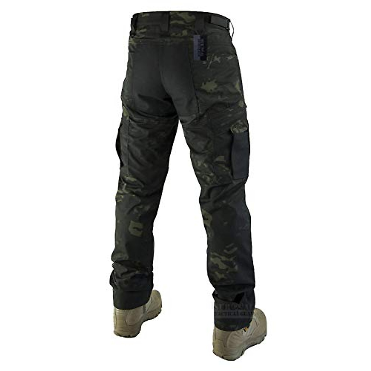 Survival Tactical Gear Combat Pant Motorcycle Riding Pants Ripstop Military Camo Trousers for Camping Hiking (Multicam Black, M)