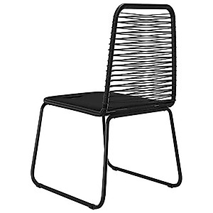 YUHI-HQYD Patio Chairs 6 pcs,Bar Chairs, Visitor Chair,Coffee Chair,Outdoor Dining Chairs,Banquet Chair,Suitable to Decorate Kitchen,Bistro,Coffee Shops,Office Room, Poly Rattan Black