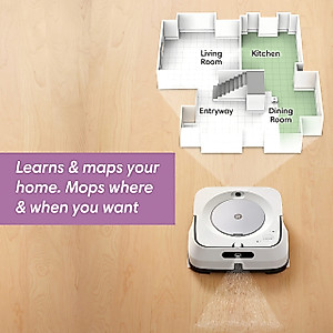 iRobot Braava Jet M6 (6110) Ultimate Robot Mop- Wi-Fi Connected, Precision Jet Spray, Smart Mapping, Works with Alexa, Ideal for Multiple Rooms, Recharges and Resumes, White
