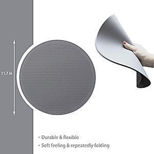 Tongjude Silicone Microwave Mat - 11.7" x 11.7" - Protect From Spill Overs, Non-Slip Silicone Trivet Mats, Hot Pot Holders, Jar Opener,Silicone Drying Mat, Dishwasher Safe