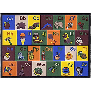 Ottomanson Jenny Children's Rug Collection, Area 5' x 6'6", Educational Alphabet Multicolor