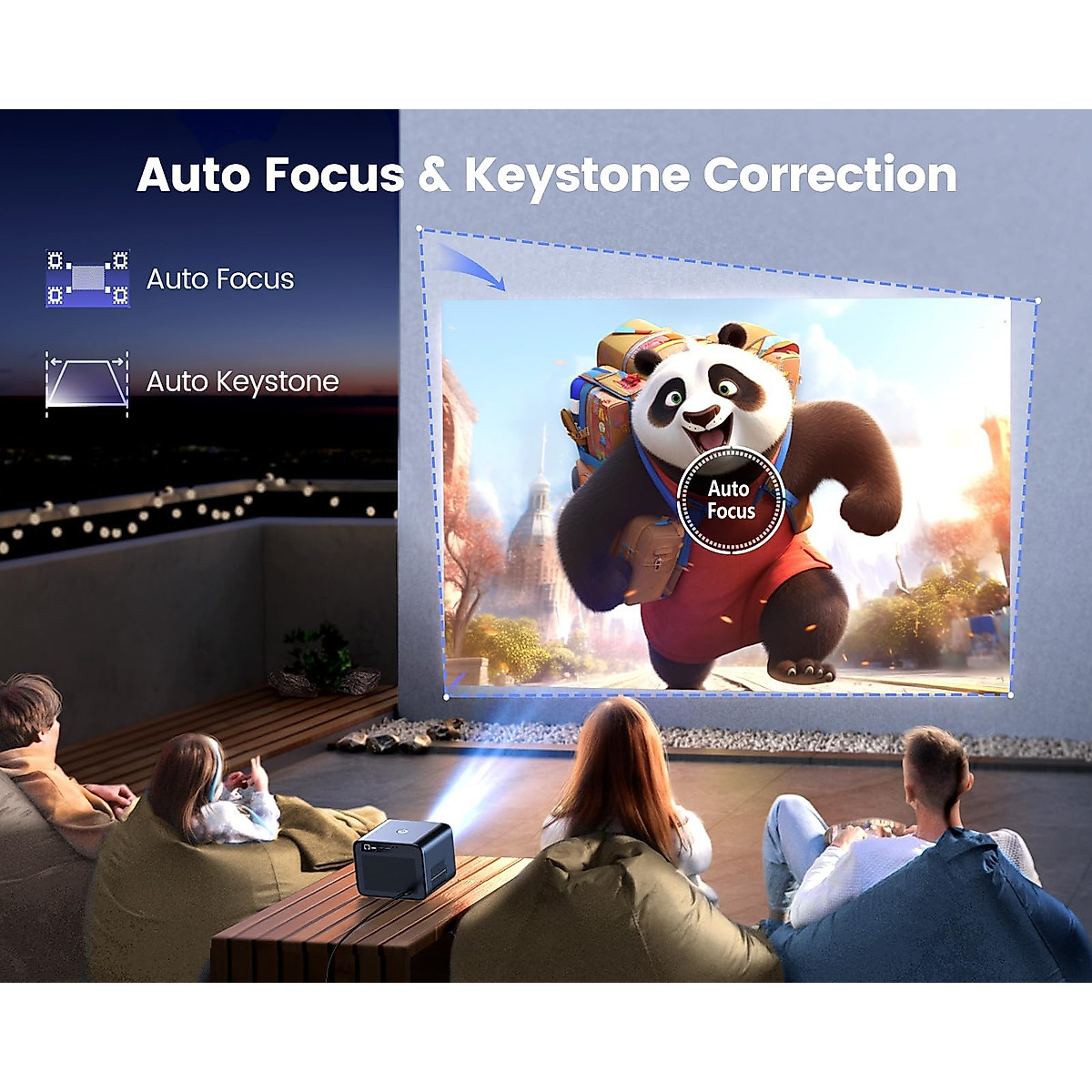 Projector, WiMiUS 2023 Newest 5G WiFi Bluetooth Projector, 480 ANSI Lumens Full HD 4K Projector Support 4P/4D Keystone, 50% Zoom, Bluetooth 5.2 Outdoor Video Projector for PC Smartphone USB (200000H)