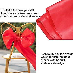 2 Pack Red Table Runners, Christmas Satin Table Runner 12x108 Inches Long, Silk and Smooth Fabric Table Runner for Wedding, Parties, Banquets, Events Decoration