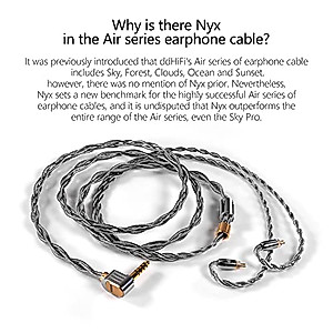 DD ddHiFi BC130A (Air Nyx) Silver Earphone Upgrade Cable with Shielding Layer, Available in 4.4mm L-Shape Plug and 2-Pin 0.78 Connector, Standard Length of 120cm