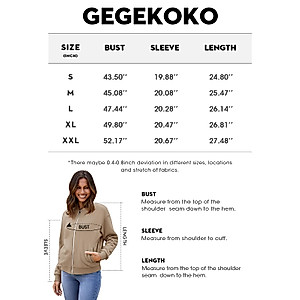GeGekoko Womens Zip Up Sweatshirts Jackets Long Sleeve Casual Loose Outwear with Pockets Black