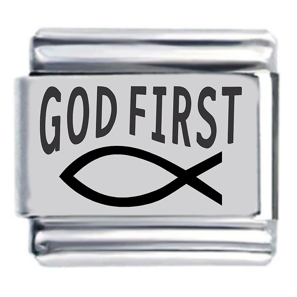God First Laser Italian Charm