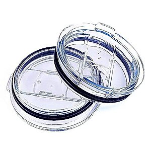 2 Splash Proof 30 oz, Spill Resistant With Slider Closure, fit Yeti Lids, Old Rtic Lids, Ozark Lids Sliding Replacement 2 Lids For Tumbler, Open - Close Slide Lids, Straw Friendly by Weierken