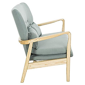 Safavieh Home Ellaria Modern Blue and Natural Settee Loveseat with Pillows