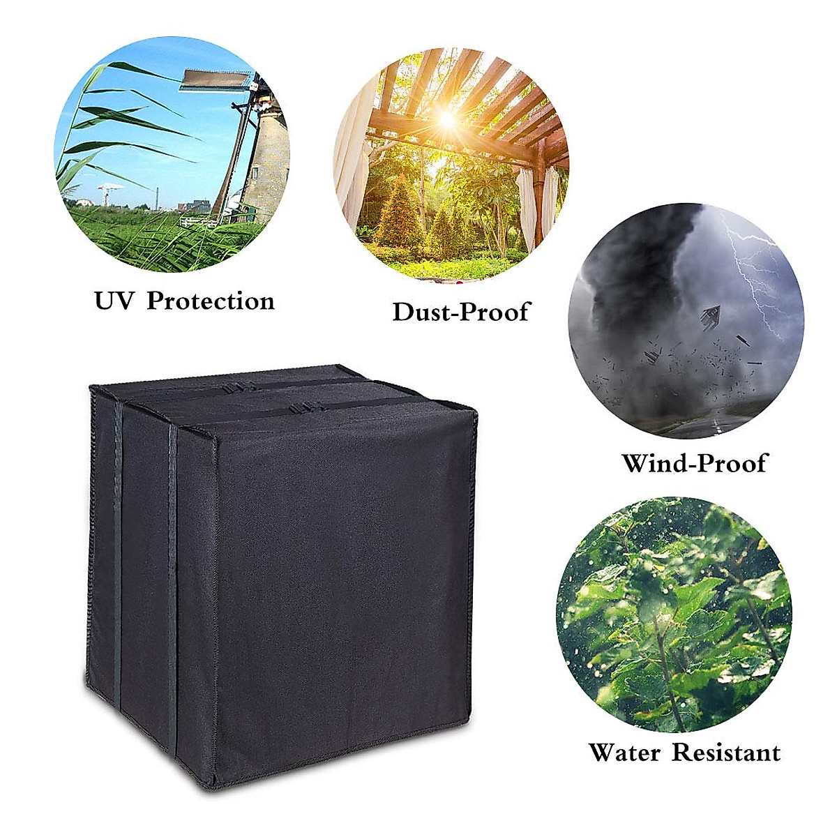 LBG Products Window Air Conditioner Cover 21''Wx15''Hx16''D for Outside AC Unit,Heavy Duty Winter AC Defender,Bottom Covered