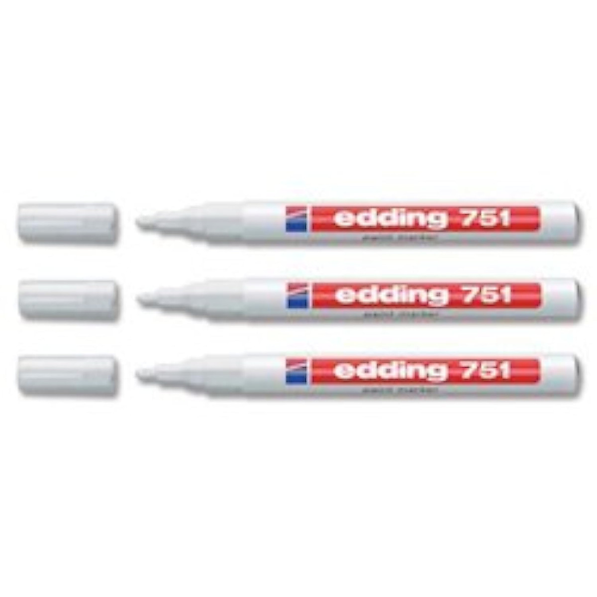Edding 751 Paint Marker Xylene and Toluene-Free Bullet Tip 1-2mm Line White Ref [Pack of 10]