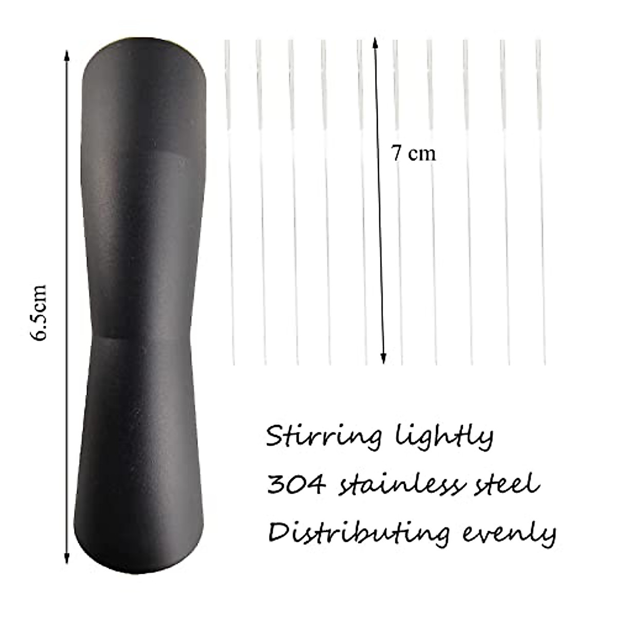 VEPEET Espresso Distribution Tool, Hand Tampers Stirring WDT Tool, Needle Type Distributor, Made of 304 Stainless Steel(Black)