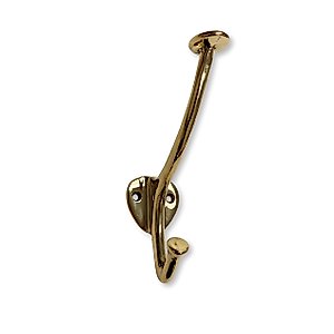 Haute Knobs Polished Unlacquered Brass Ellie Wall Hooks, Brass Robe Coat Hook