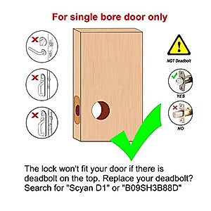 Smart Door Lock, Keyless Door Lock, SCYAN X2 Handle Lock with Touchscreen Keypad Access, Auto Locking, for Home, Office, Airbnb, Rental House (Satin Nickel)