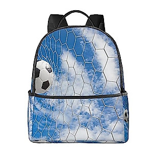 BAFAFA Football Blue-sky Printed Travel Backpack Business Work Bag Computer Bag Outdoor Sports Rucksack