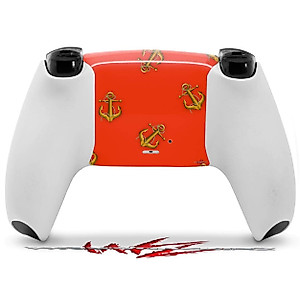 WraptorSkinz Skin Wrap compatible with Sony PS5 DualSense Controller Anchors Away Red (CONTROLLER NOT INCLUDED)
