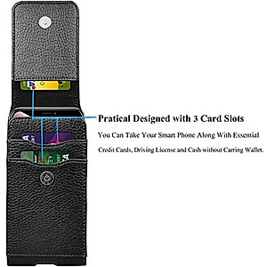 Njjex Cell Phone Holster for Samsung Galaxy S23 Ultra S22 S21 S20 FE S10 A14 A02S A12 A13 A32 A42 A52 5G A11 A21 A51 A71 Note 20 Ultra 10 J7 J3 PU Leather Belt Clip Holster Pouch Holder Carrying Case