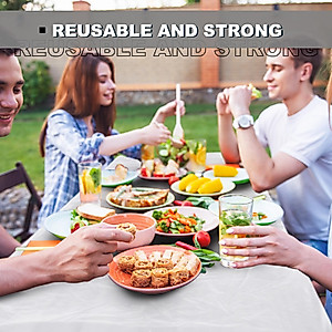 Boao 6 Pcs Disposable Plastic Tablecloth Parties Picnic Table Covers with Elastic Fitted Elastic Plastic Table Cover Rectangle Waterproof for Indoor, Outdoor, Picnic, Camping (White,72 x 30 Inch)