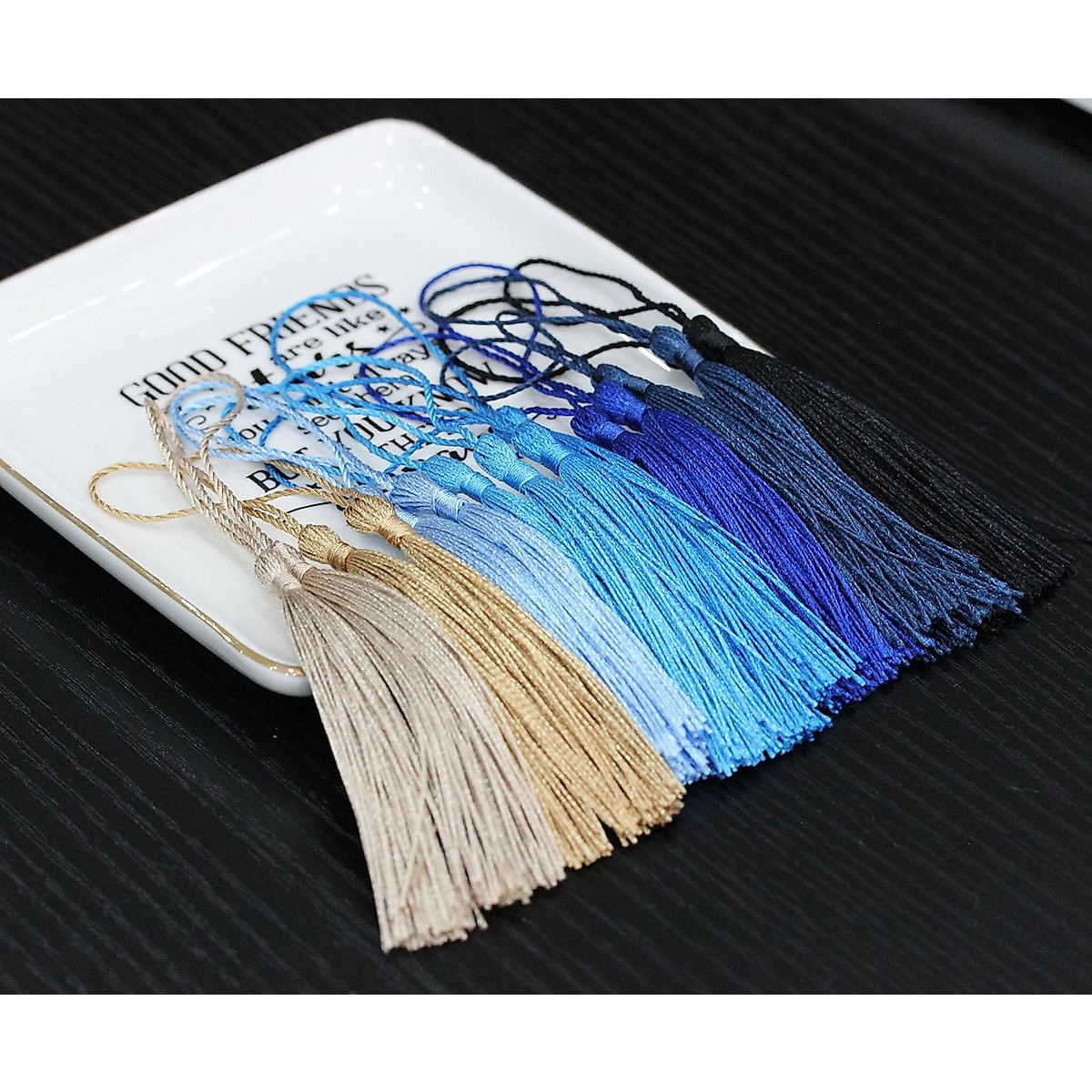 200 Pieces Bookmark Tassels, BetterJonny Handmade Silky Floss Soft Craft Mini Tassels Small Tassels with Loops for Bookmarks DIY Crafts Jewelry Making, 40 Colors