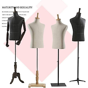 Mannequin Display Stand Tailoring Accessories Male Tailors Mannequin Torso Showing Tailor Adjustable Height with Casters Mannequin